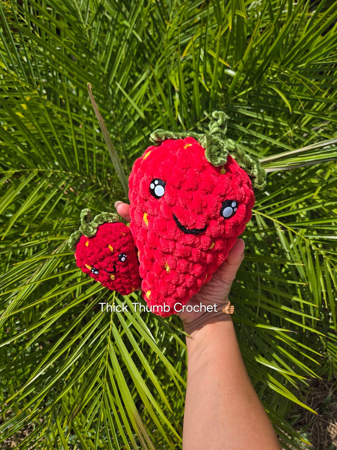 Strawberry Plushie, Cute Fruit, Food Stuffie Toy, Crochet Fruit ...