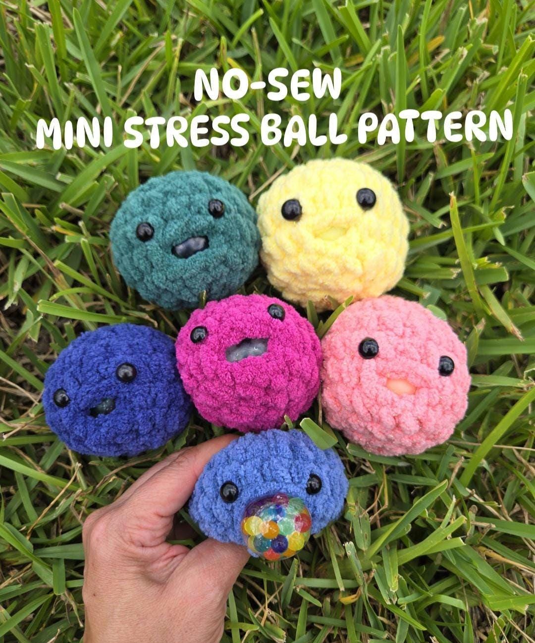 Stress Ball Pattern, Cute Fidget Toy, Fast No Sew Pattern, Crochet Stress Blob, Anxiety Relief ...