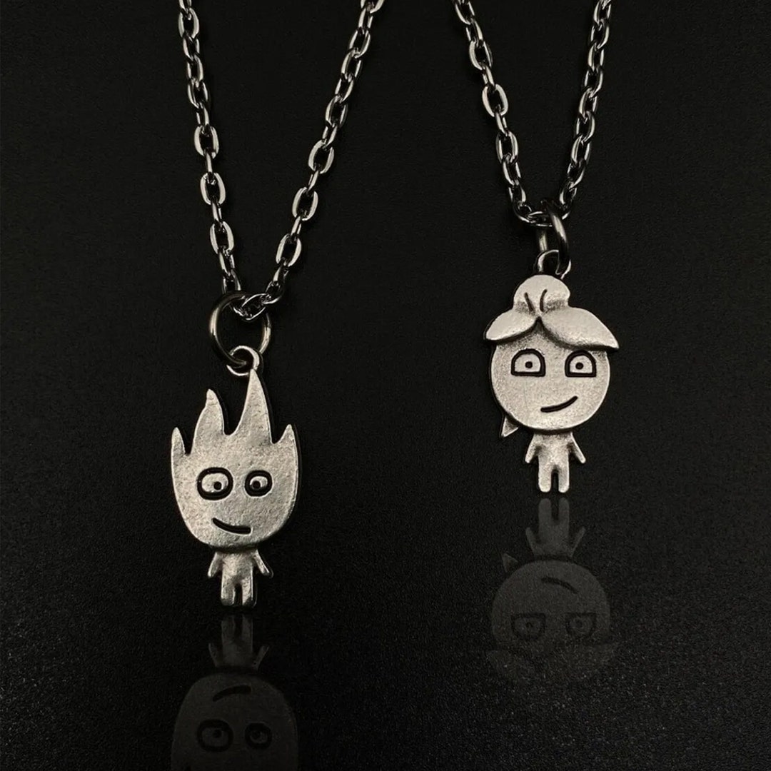 Fireboy and Watergirl Stainless Unisex Cosplay Necklace , Couples ...