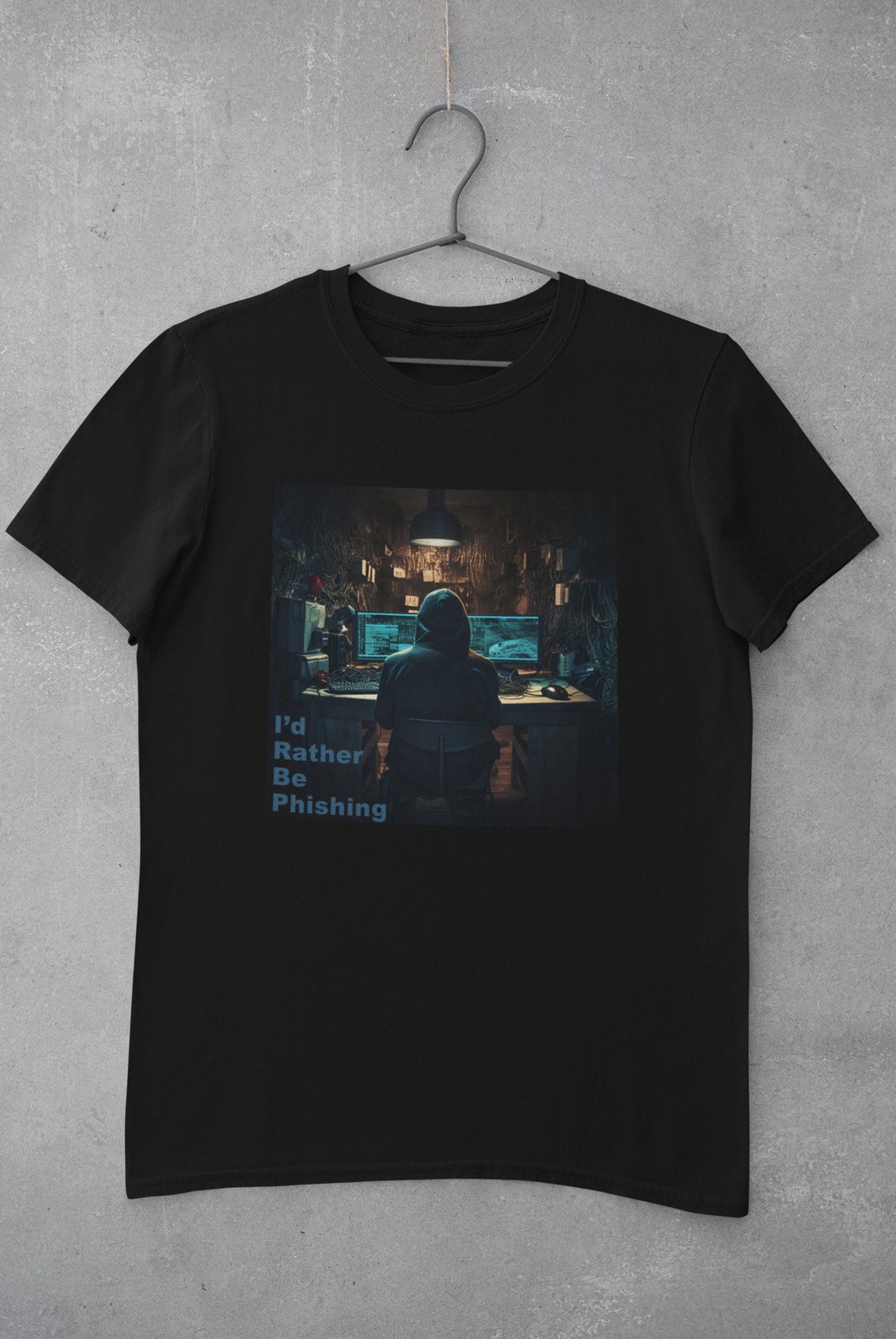 Humoristic 'i'd Rather Be Phishing' Computer Hacking T-shirt ...