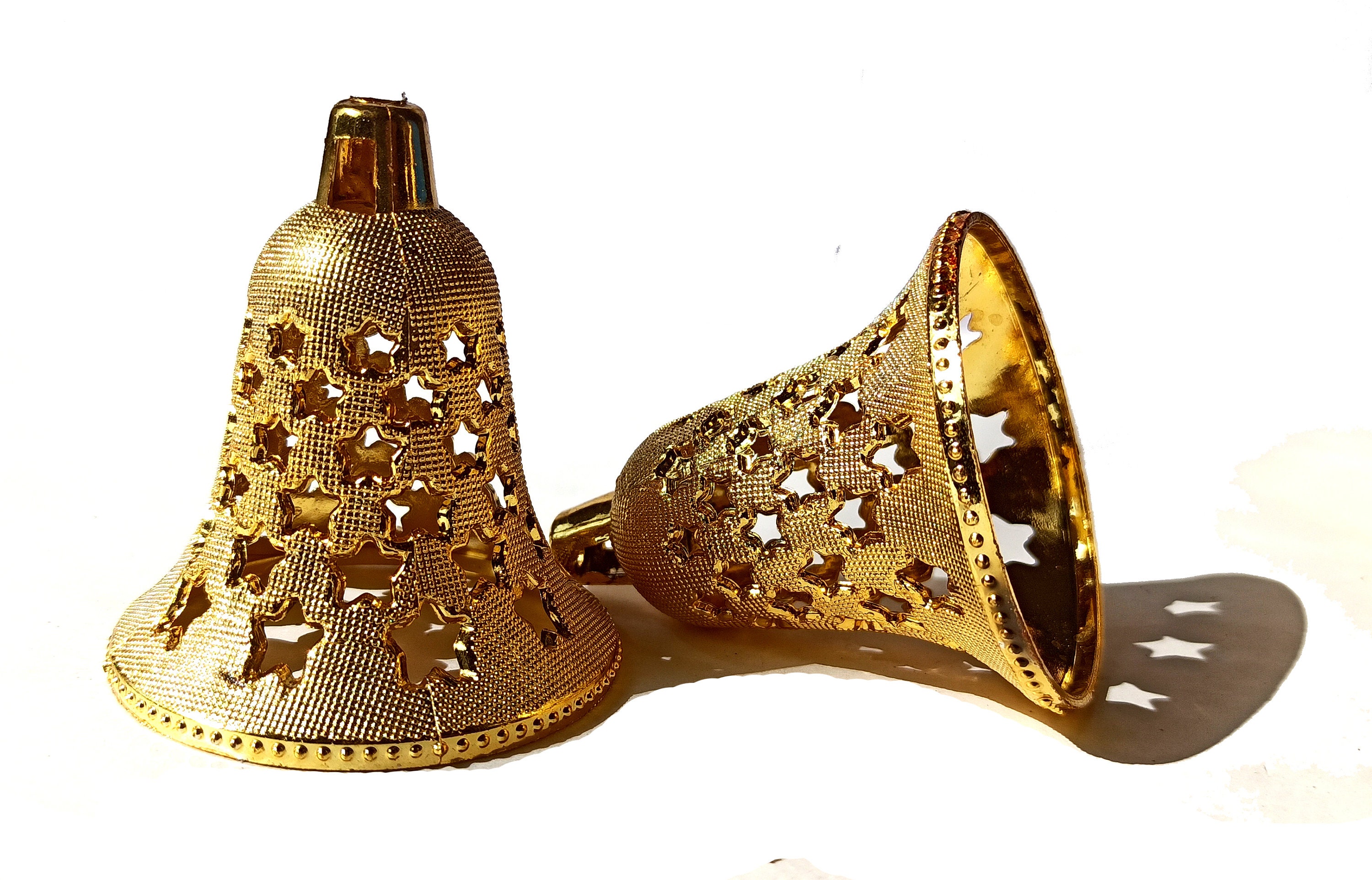 Garland Plastic Bells for Crafts Home Decor Golden Hanging Bell 2.5 ...