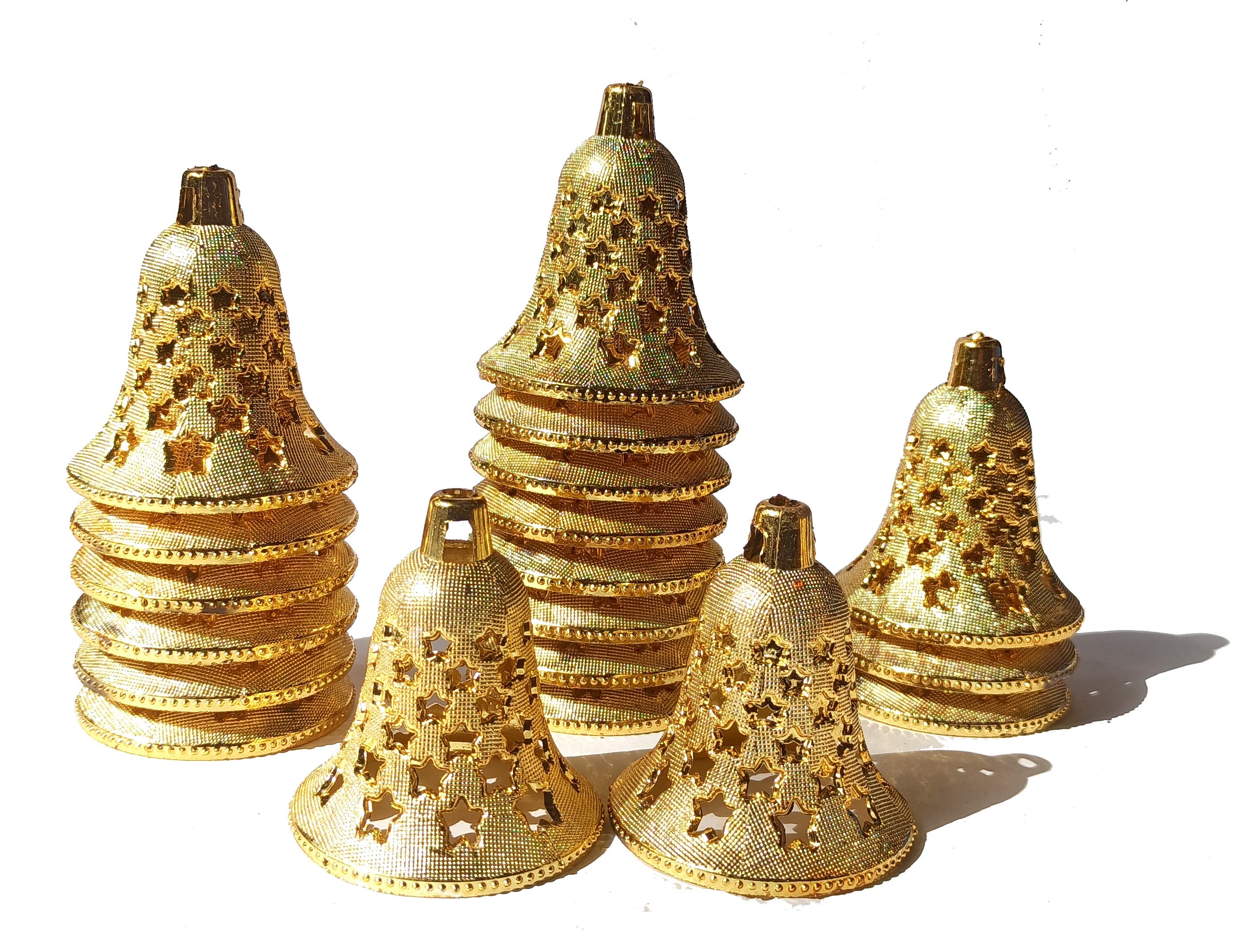 Garland Plastic Bells for Crafts Home Decor Golden Hanging Bell 2.5 ...