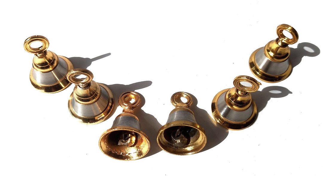 Decorative Silver and Gold Colour Solid Brass Bells for Home Decor ...