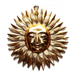 Brass Sun for Home Decor Wall Hanging Golden Surya 7.5 Inch Indian ...