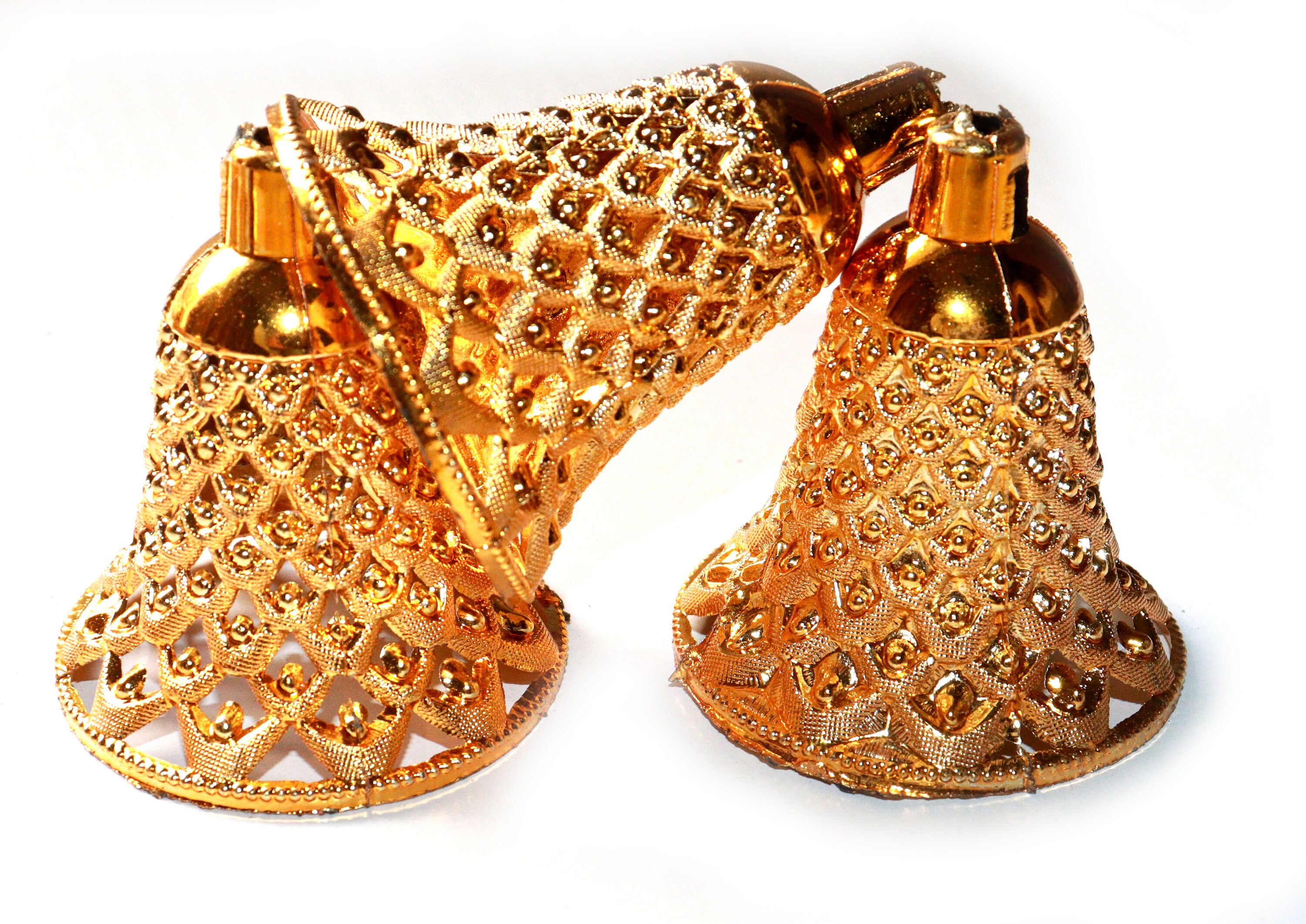 Garland Plastic Bells for Crafts Home Decor Golden Hanging Bell 2.5 ...