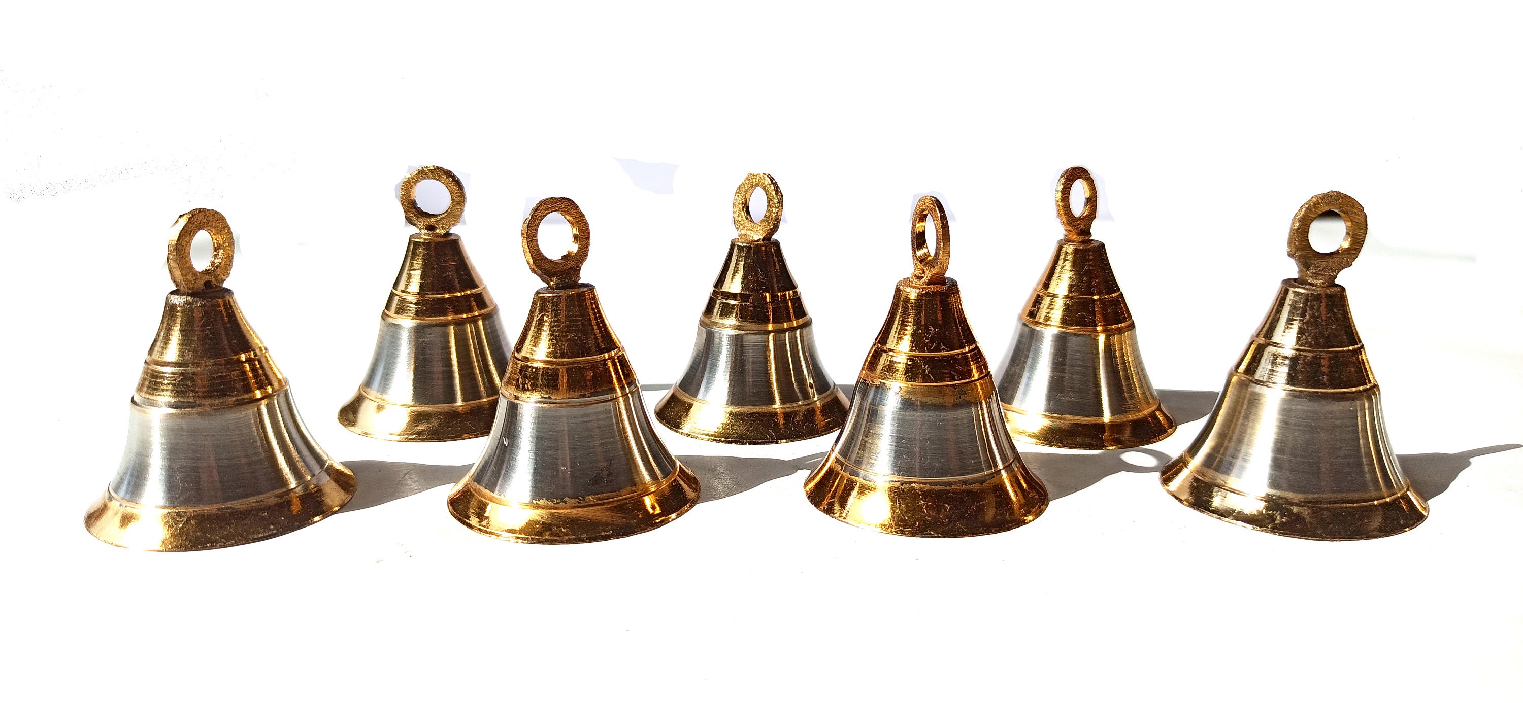 Set of 12 Solid Brass Bells With Hook: 2-inch Christmas Ornaments - Etsy