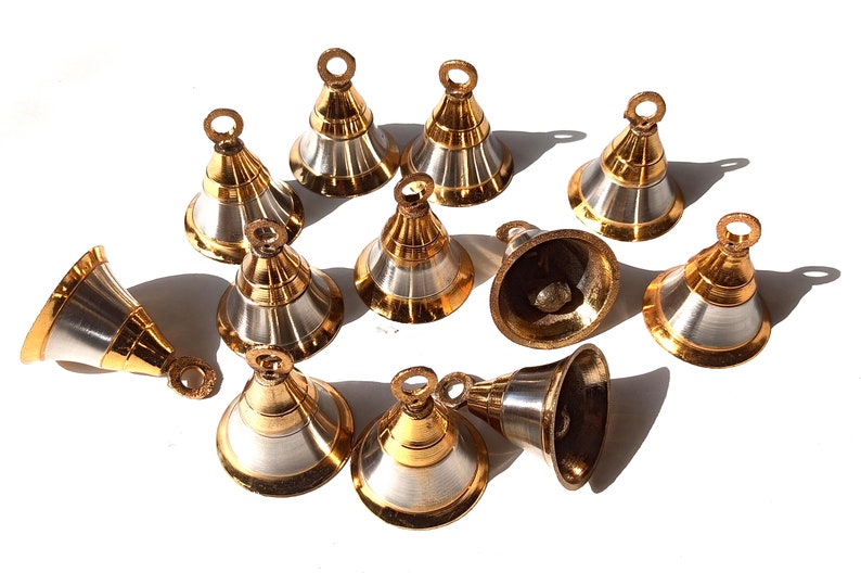 Set of 12 Solid Brass Bells With Hook: 2-inch Christmas Ornaments - Etsy