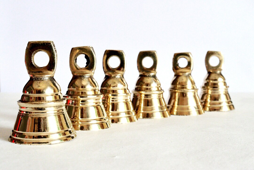 Brass Bells With Hooks for Home Decor 2 Inch Size Christmas Solid Bells ...