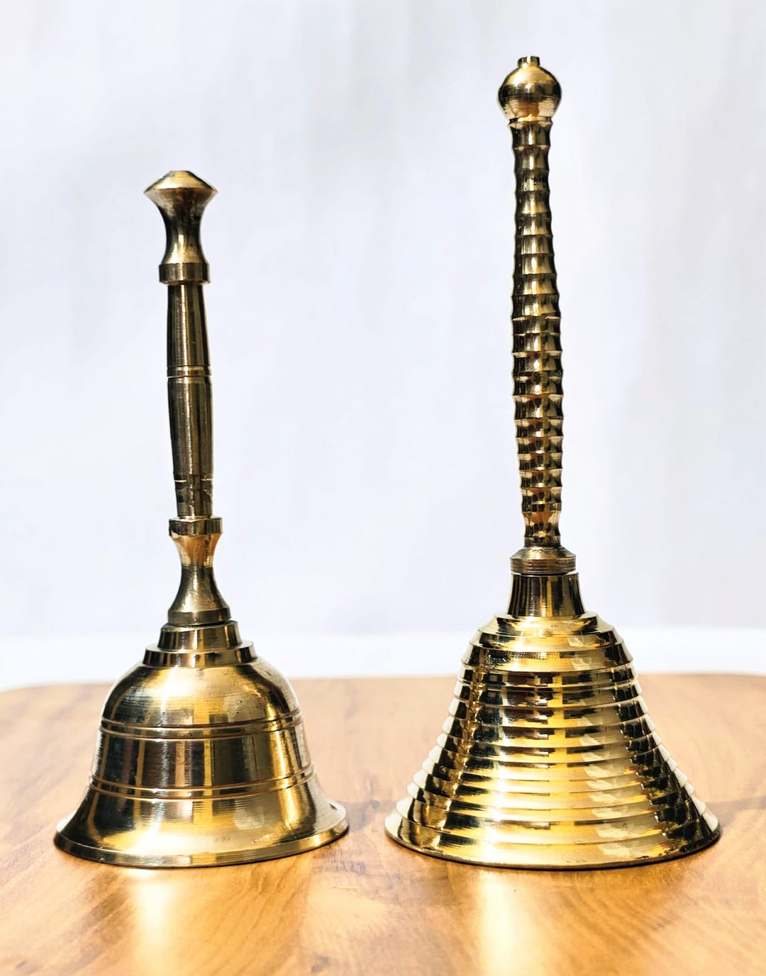Golden Brass Pooja Ghanti Bell: Hindu Temple Decor - Etsy