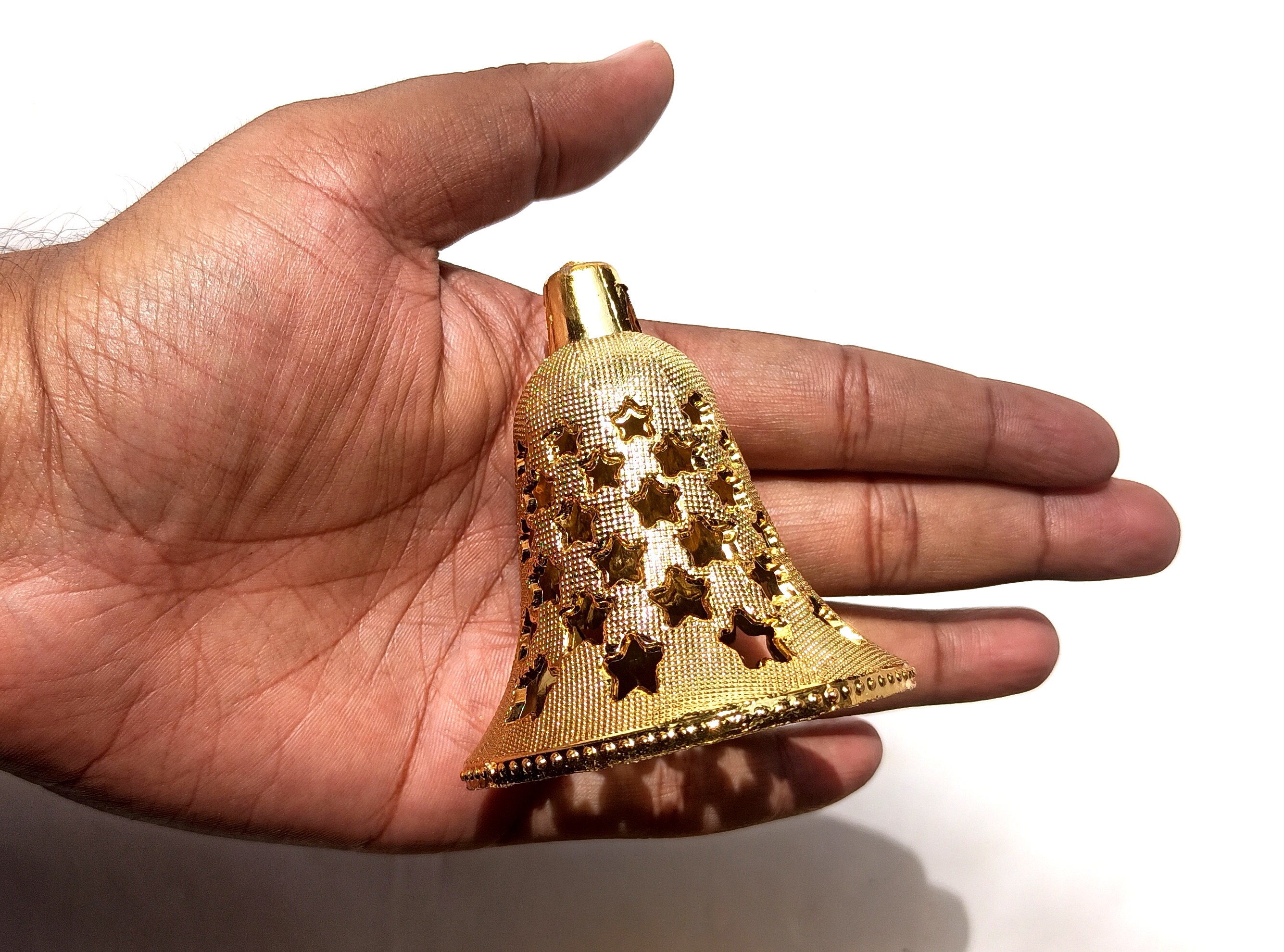 Garland Plastic Bells for Crafts Home Decor Golden Hanging Bell 2.5 ...