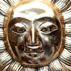 Brass Sun for Home Decor Wall Hanging Golden Surya 7.5 Inch Indian ...