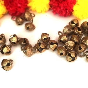 500 Pcs Indian Brass Ghongroo Bells Loose Beads Music Dance Classes ...