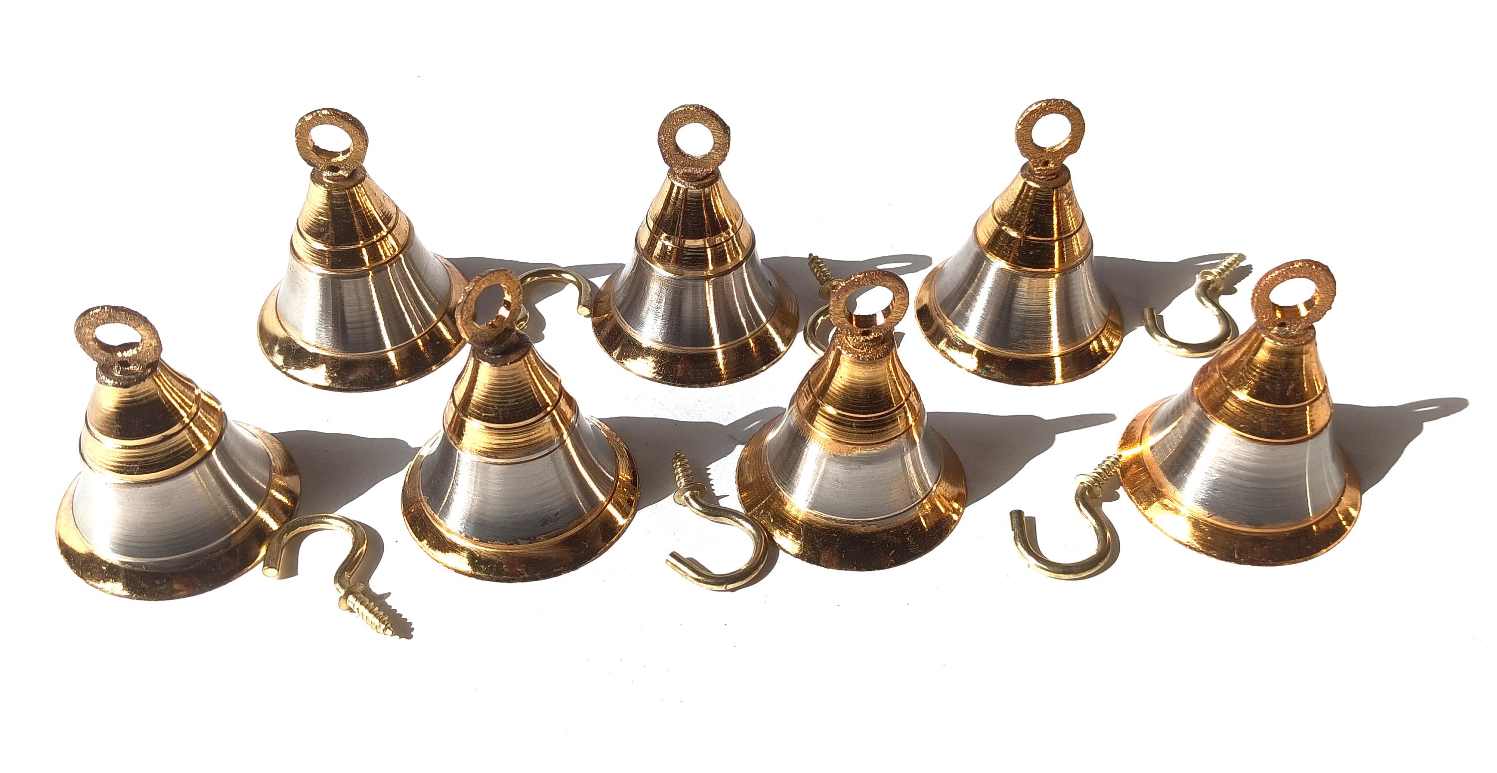 Solid Brass Bells for Home Decor 2 Inch Size Set of 10 With - Etsy