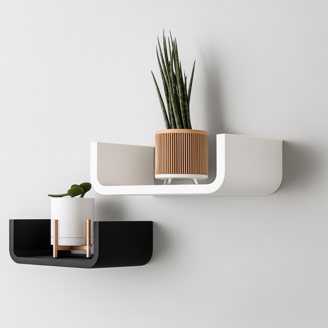 Arch Wall Shelf Modern Floating Wall Shelves Minimalist Wall Shelf Wall ...