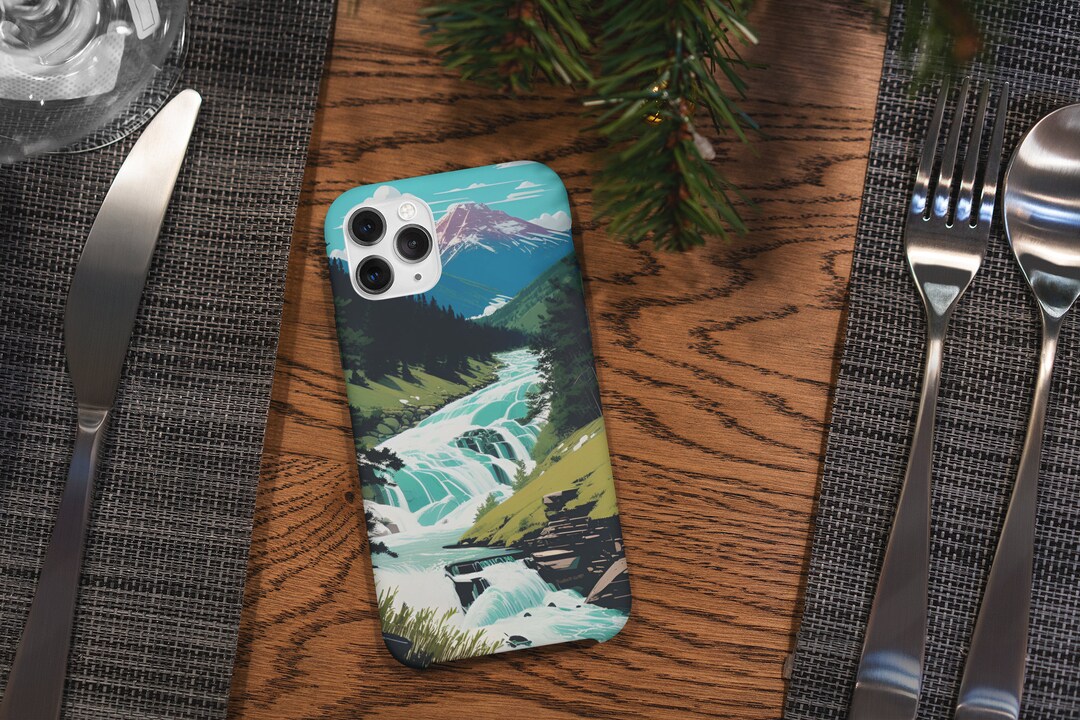 Iowa Pikes Peak Phone Case, Waterfall, Lake, Nature, Scenic Art, Snow ...