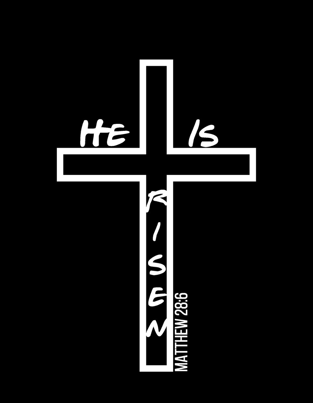 Simple PNG Black and White Option He is Risen Digital Download Cricuit ...