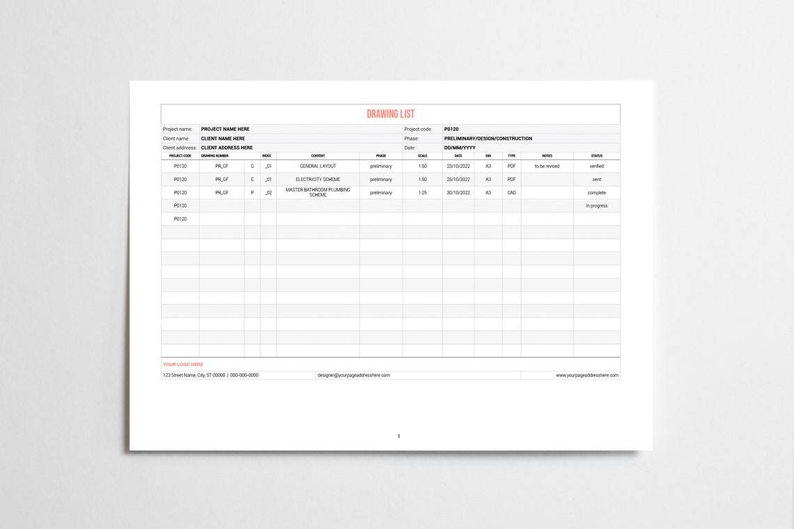 Interior Design Template Printable FF&E Spreadsheet Finishes Materials ...