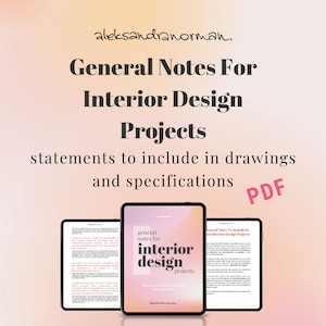 General Notes for Interior Design Drawings Interior Design Project and ...