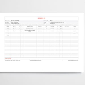 Interior Design Printable Template FF&E Spreadsheet Finishes Materials ...