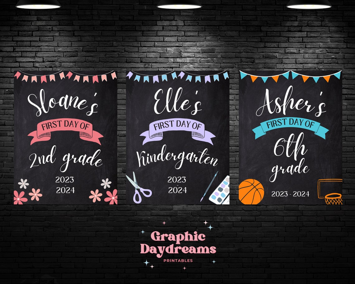 6 Editable First/last Day of School Signs Canva Template - Etsy