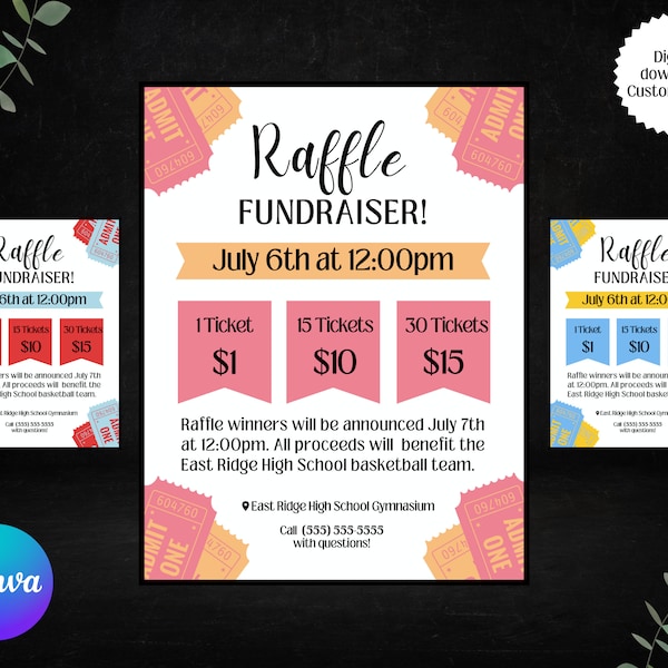 Raffle Ticket Fundraiser Flyer - Etsy UK