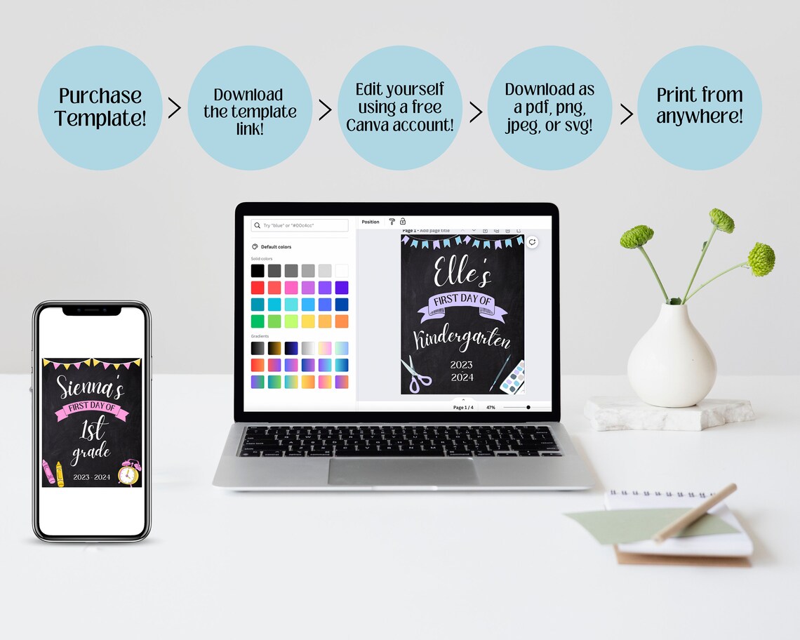 6 Editable First/last Day of School Signs Canva Template - Etsy