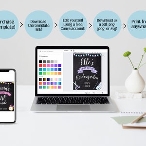 6 Editable First/last Day of School Signs Canva Template Unlimited ...