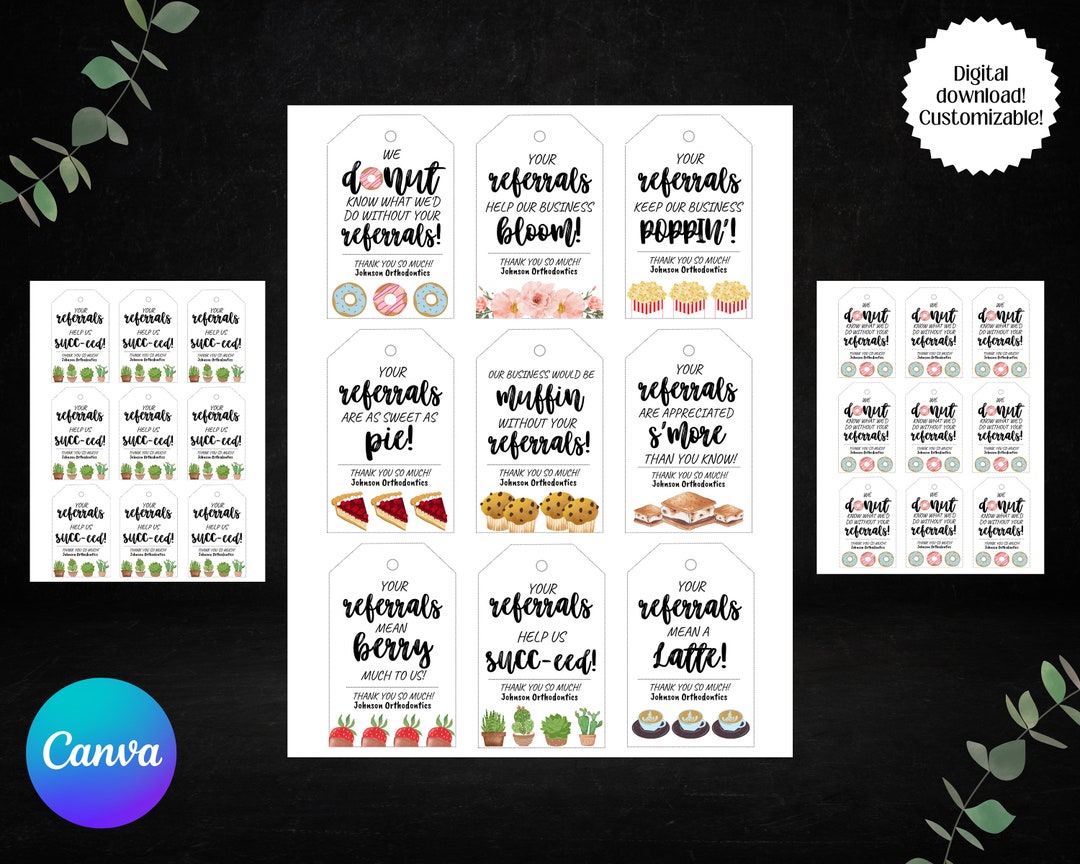 18-pack Customizable Referral Gift Tag Templates! Realtor Marketing Pop ...