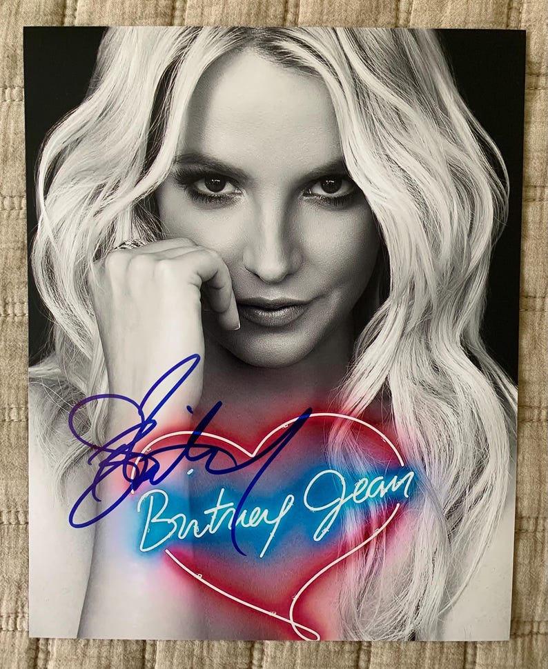 Britney Spears Hand Signed 8x10 Photo With COA - Etsy