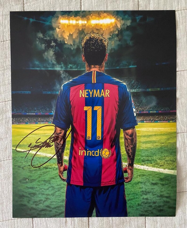 Neymar Junior Hand Signed 8x10 Photo With COA - Etsy