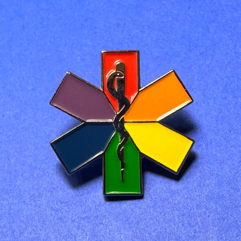 Rainbow - Star of Life - EMS - EMT - LGBTQIA+ Inclusive Pin - Etsy