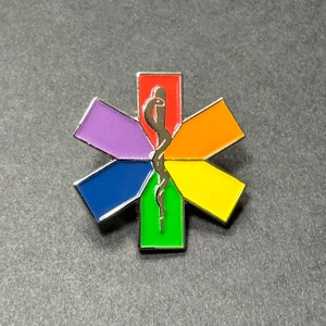 Rainbow - Star of Life - EMS - EMT - LGBTQIA+ Inclusive Pin - Etsy