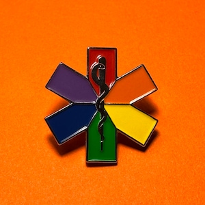Rainbow - Star of Life - EMS - EMT - LGBTQIA+ Inclusive Pin - Etsy