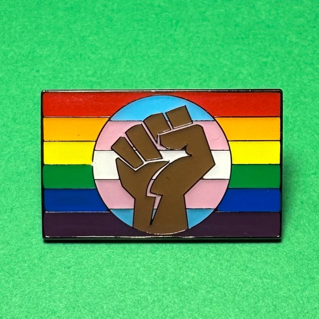 BLM - Pride Flag - Rectangle - LGBTQIA+ Inclusive Pin - Etsy