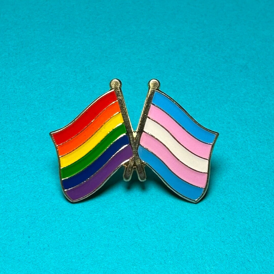 Transgender & Traditional Pride Flag LGBTQIA Inclusive Pin - Etsy