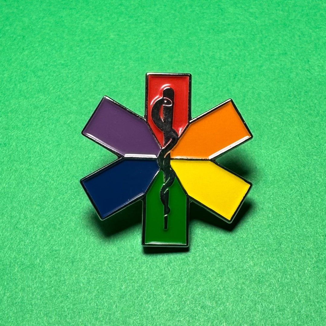 Rainbow - Star of Life - EMS - EMT - LGBTQIA+ Inclusive Pin - Etsy