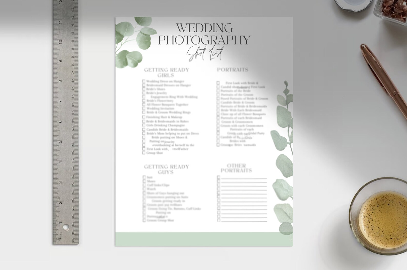 Wedding Photo Checklist Wedding Shot List Printable Wedding Photography ...