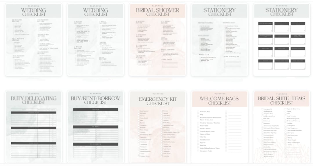 Wedding Checklist Printable Wedding Checklist Template Wedding Plan ...