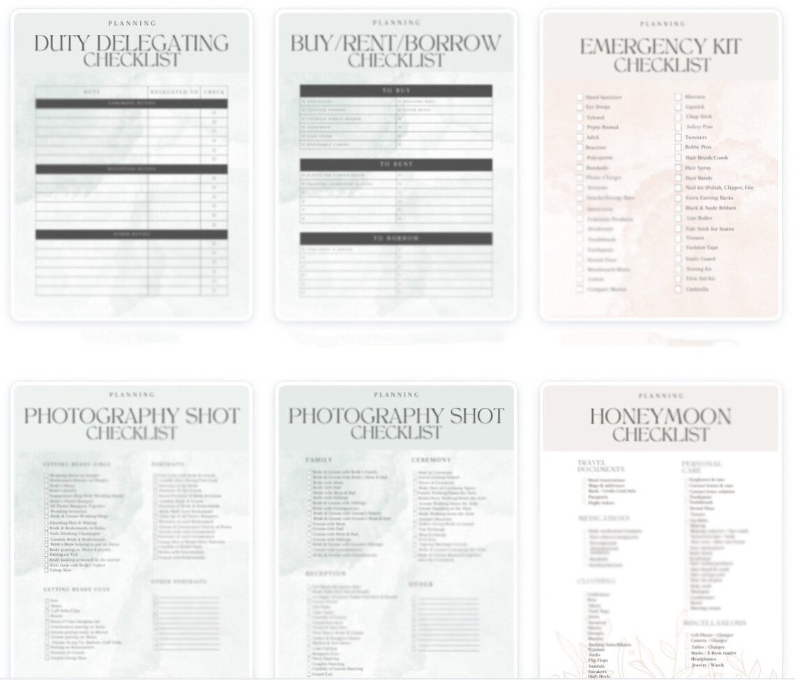 Wedding Checklist Printable Wedding Checklist Template Wedding Plan ...
