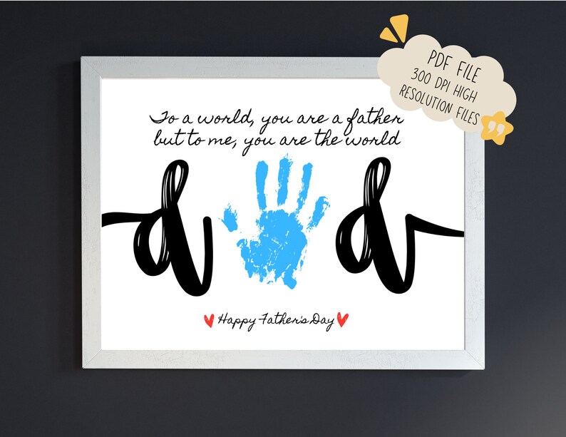 Fathers Day Handprint Craft, PRINTABLE Gift for Dad From Kids, Toddler ...