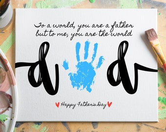 Fathers Day Handprint Craft, PRINTABLE Gift for Dad From Kids, Toddler ...