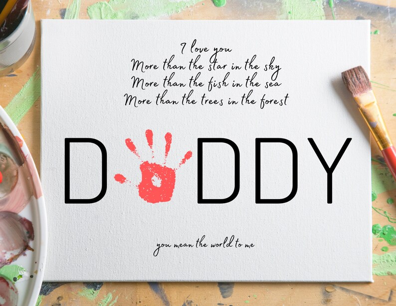 Fathers Day Handprint Craft, PRINTABLE Gift for Dad From Kids, Toddler ...