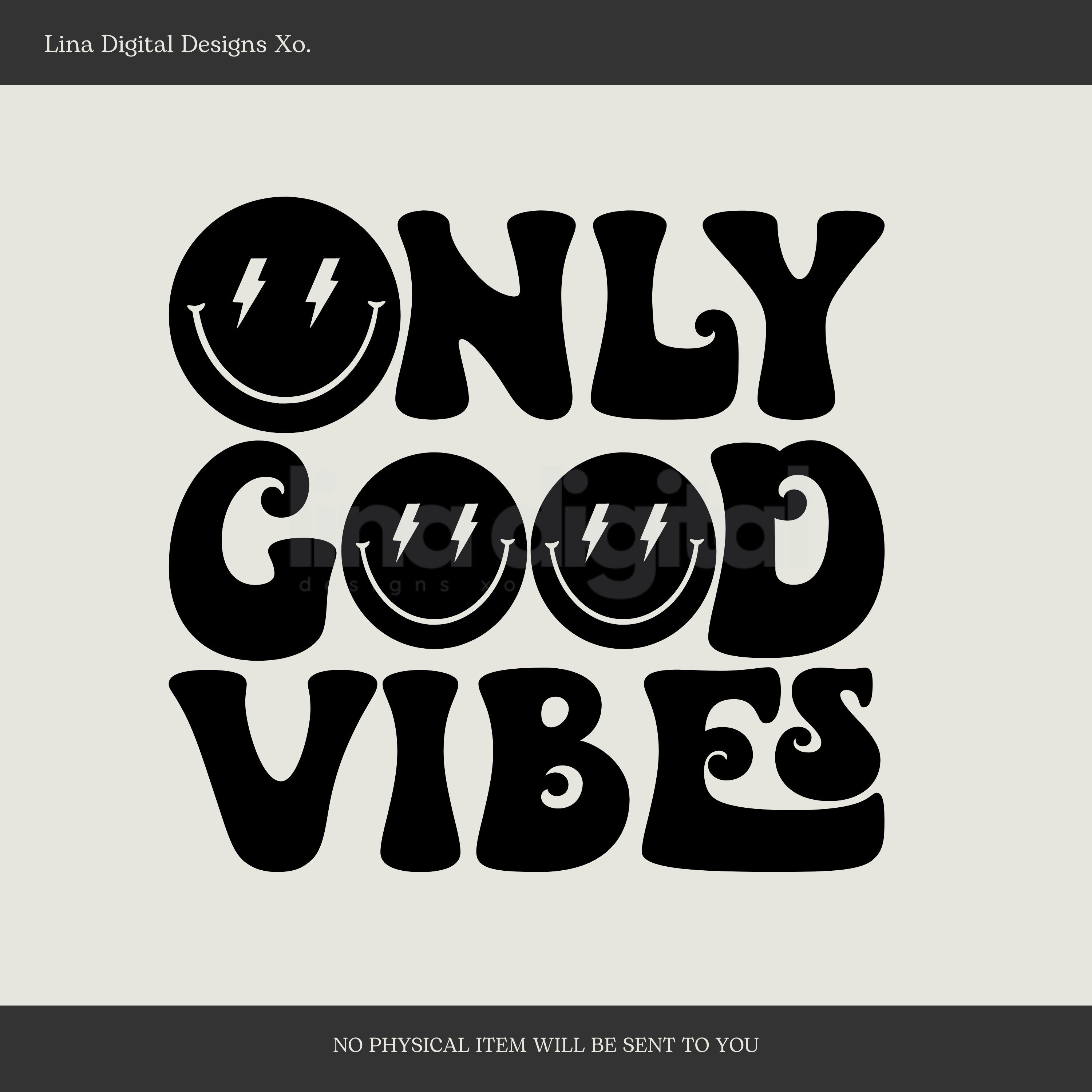Good Vibes Smiley Face SVG/ Smiley Happy Face, Retro Smiley Face Good ...