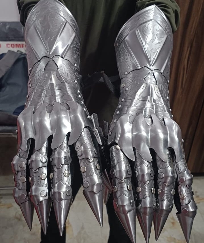 Nazgul Medieval Armor Gauntlet Hand Wearable Pair Gauntlet Gloves ...