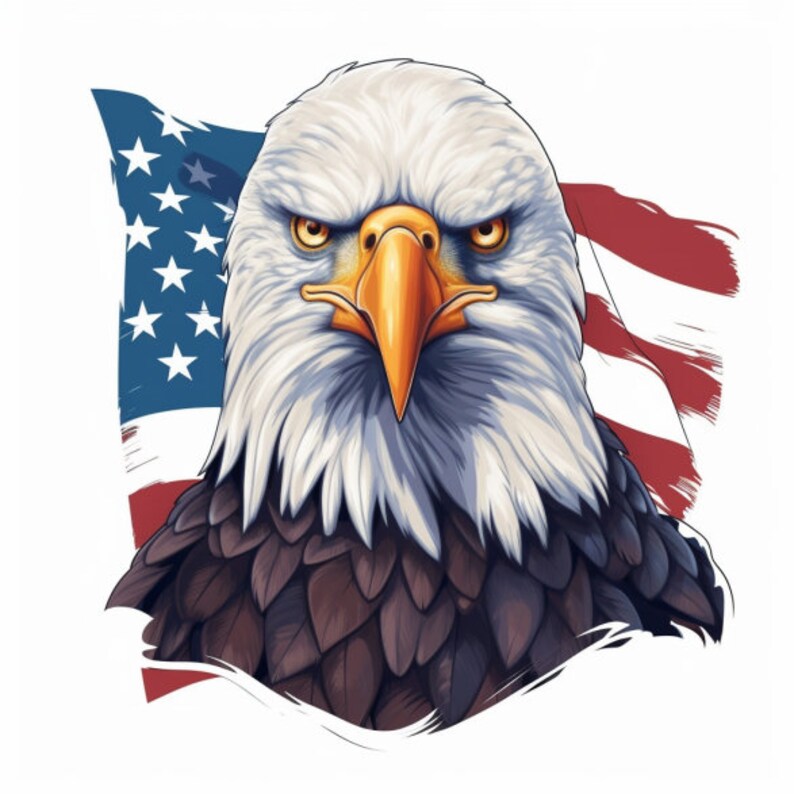 Happy Memorial Day Digital Download, American Bald Eagle - Flag ...