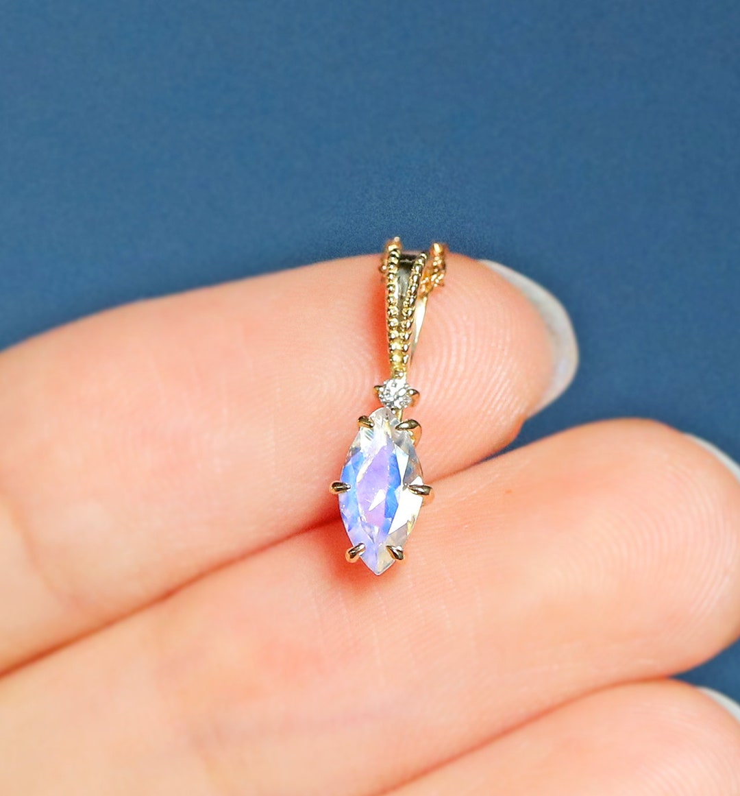 K18 Royal Blue Moonstone & Diamond Necklace ~ello Luculia~ June ...