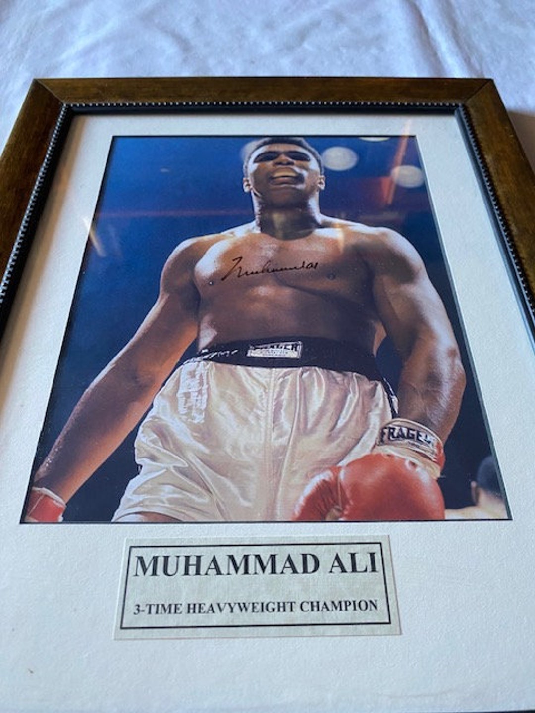 Muhammad Ali Signed and Certified Photo Inside a Protected Box, 31cm X ...