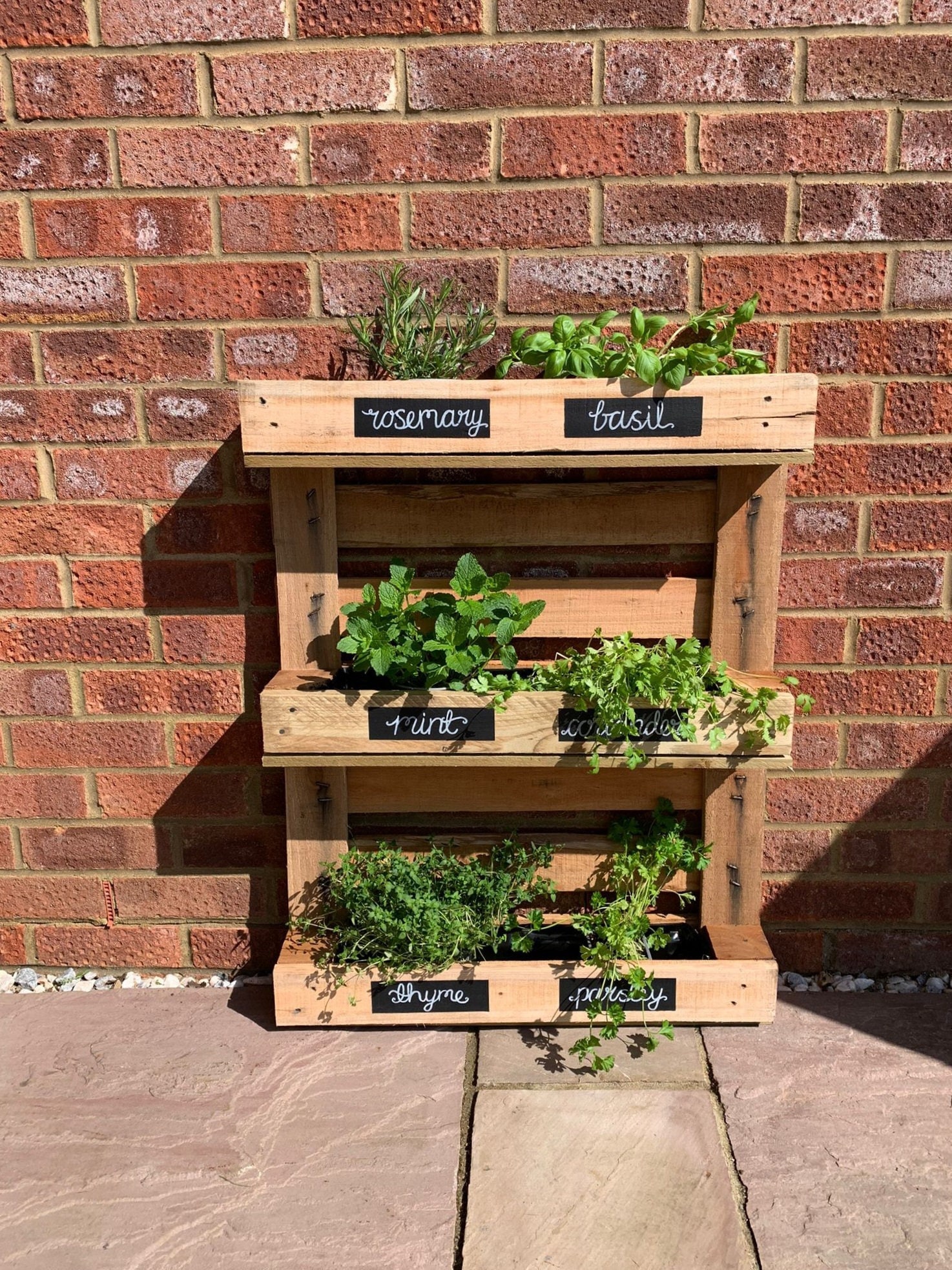 Rustic Pallet Herb Garden Planter Etsy