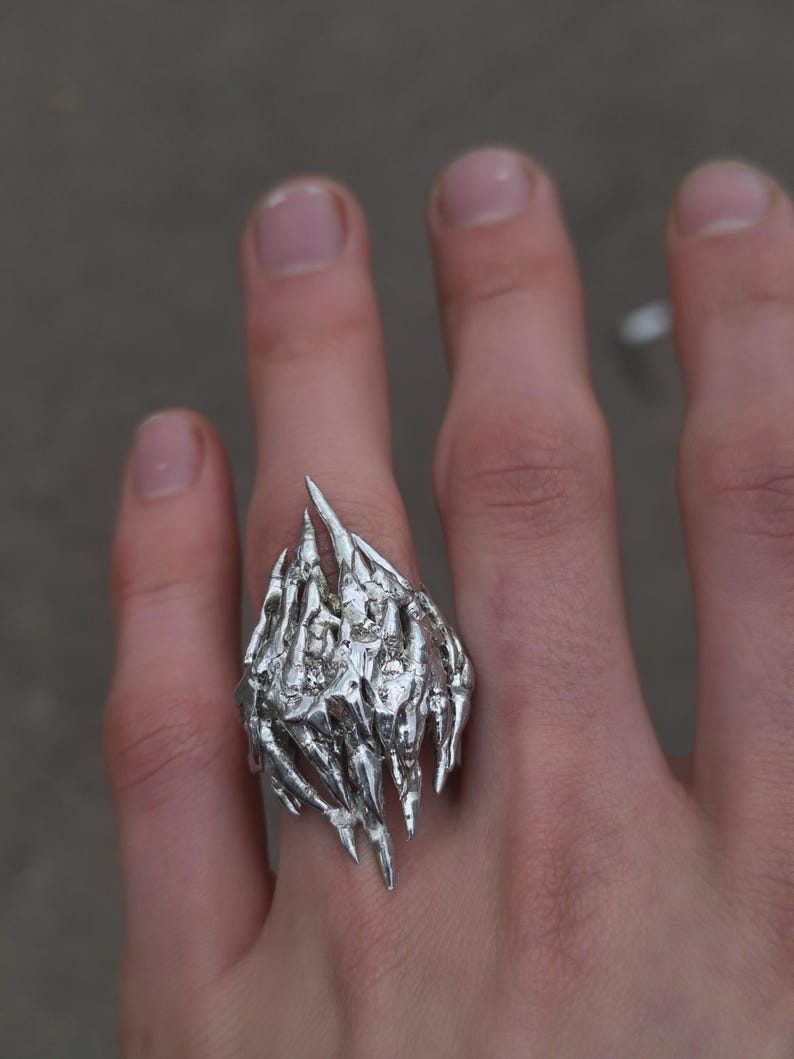 CHAOTIC RING Unique Design and Hand Made of Tin - Etsy