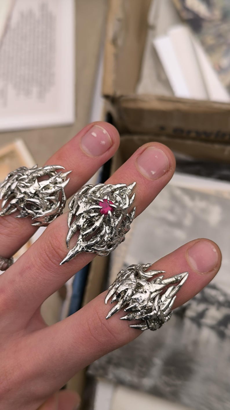 CHAOTIC RING Unique Design and Hand Made of Tin - Etsy